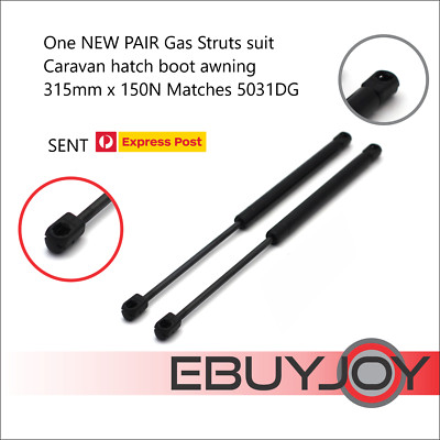 One PAIR Gas Struts Caravan hatch boot awning 315mm long x 150N Matches ...