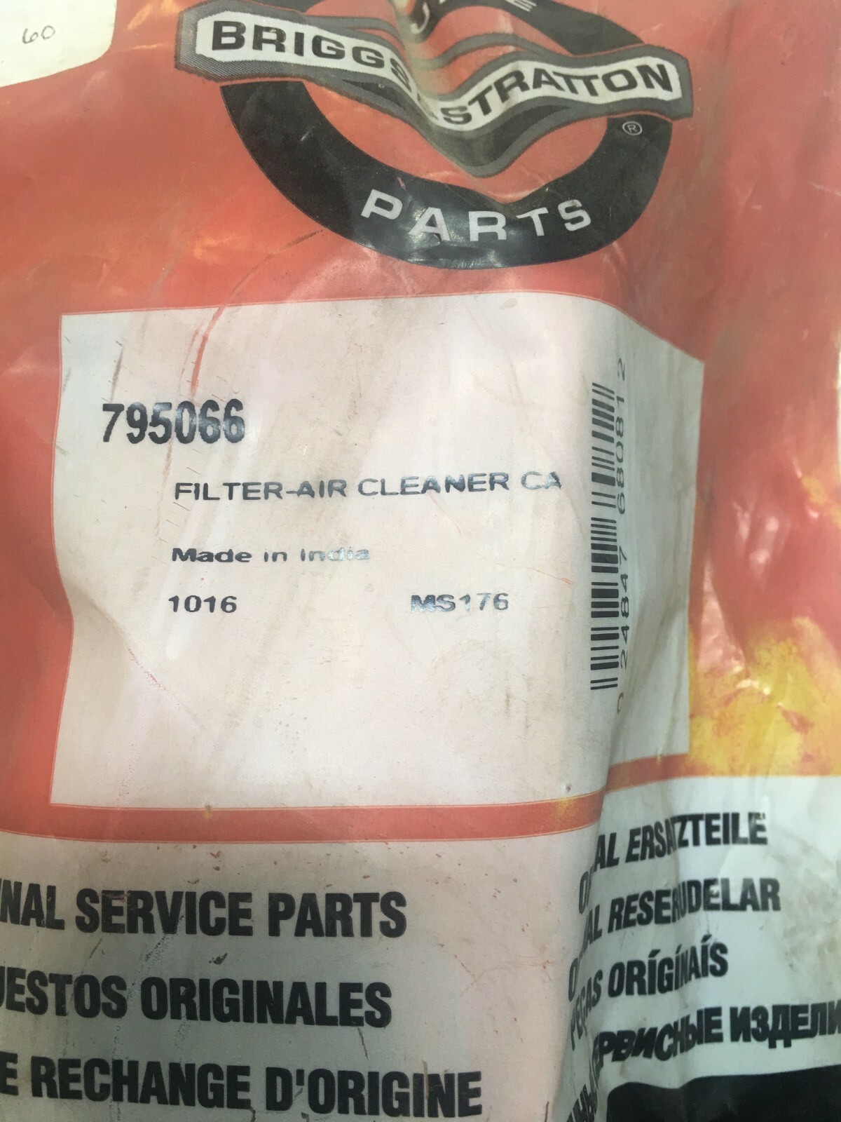 Genuine Briggs & Stratton 795066 Air Filter OEM | eBay