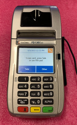 First Data FD130 Duo Credit/Debit Card Machine POS Terminal | eBay