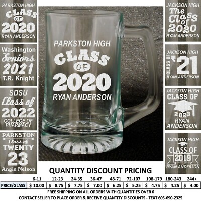 Personalized Graduation Glass Mug Graduate Class of 2020 Gift Keepsake ...