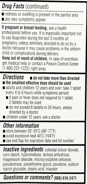 Ibuprofen 200mg 100 Tablets Pain Reliever/ Fever Reducer Ibu-200 Major ...