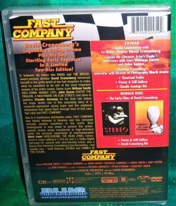 NEW RARE OOP DAVID CRONENBERG FAST COMPANY 2 DISC LIMITED EDITION MOVIE ...