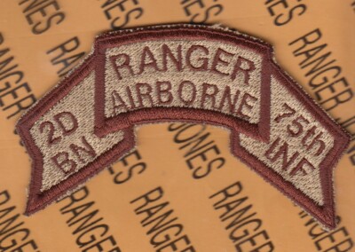 2nd Bn 75th Infantry AIRBORNE RANGER swallowtail Pre Regt 74-84 Desert ...