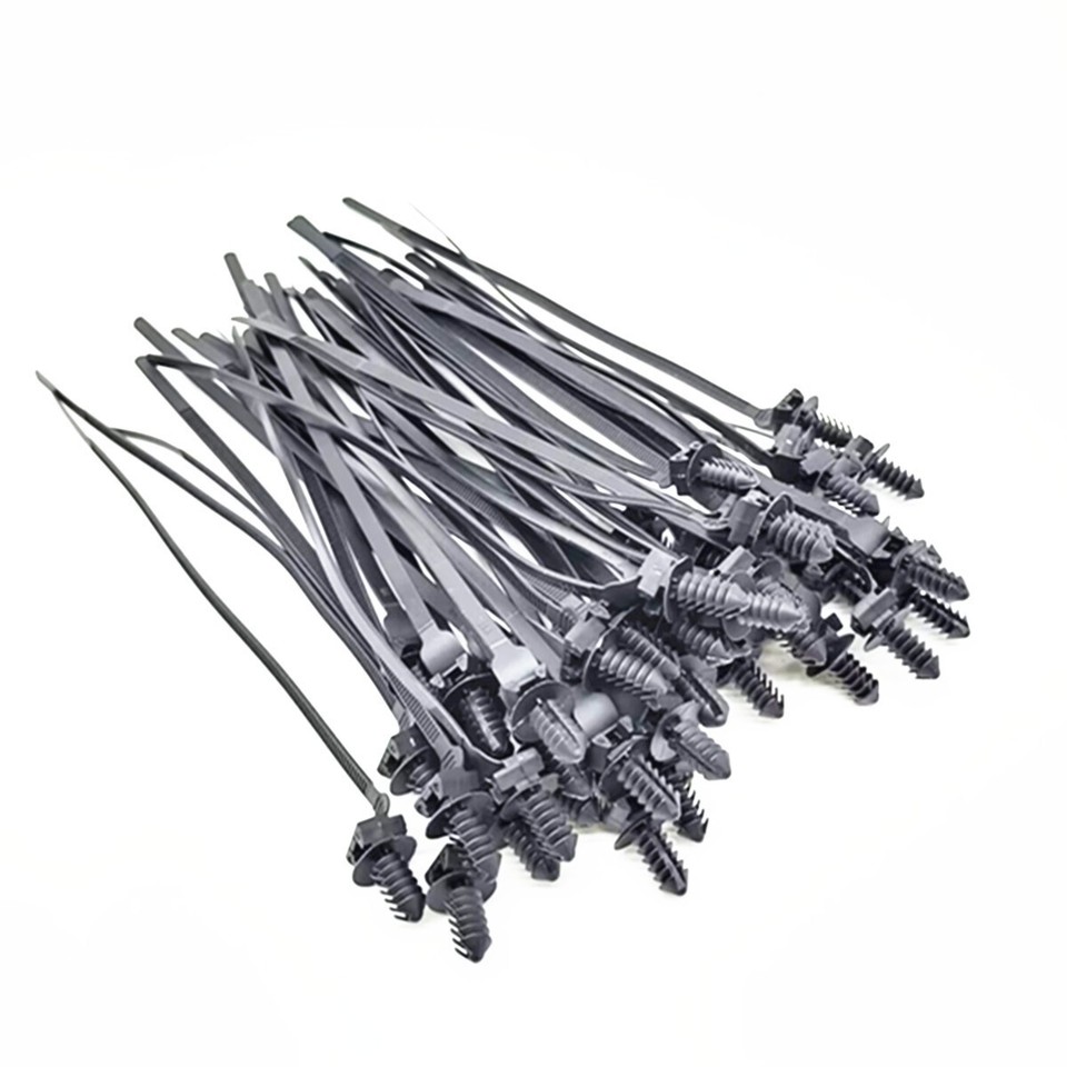 50PCS Push Mount Zip Ties Nylon Car Mount Wire Ties Snap In Cable Zip ...