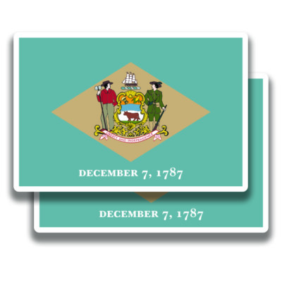 Delaware Flag Stickers 2 Decals Bogo For Car Bumper Truck Window | eBay