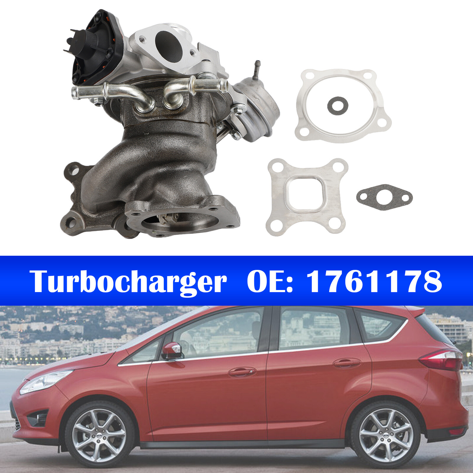 Turbo Turbocharger W/ Gaskets For Ford Fiesta EcoSport Focus C-Max ...