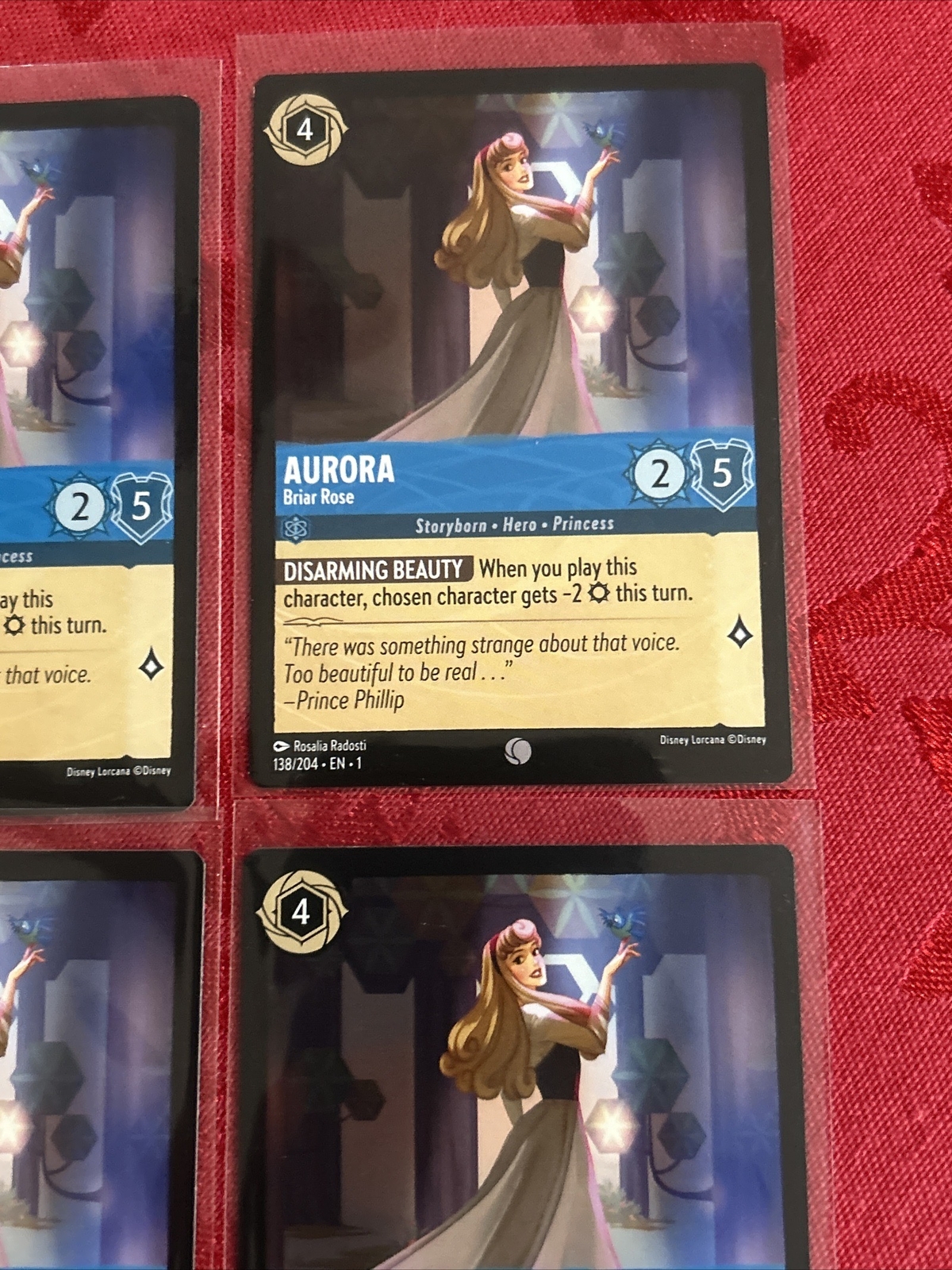 4x Disney Lorcana Aurora Briar Rose 138 204 X4 Pull To Sleeve Mint Ebay