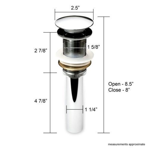 Polish Chrome Overflow Basin Sink Vessel Assembly Brass Bath Pop up ...