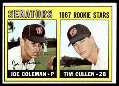 1967 Topps Joe Coleman/Tim Cullen RC Washington Senators #167 | eBay