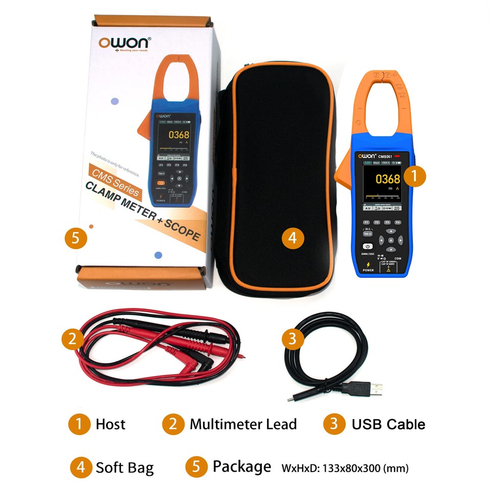 Owon CMS061 600A AC/DC True RMS Clamp Meter 1CH Oscilloscope Bluetooth ...