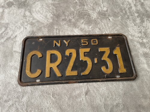 Vintage 1950 New York License Plate Tag CR25-31 | eBay