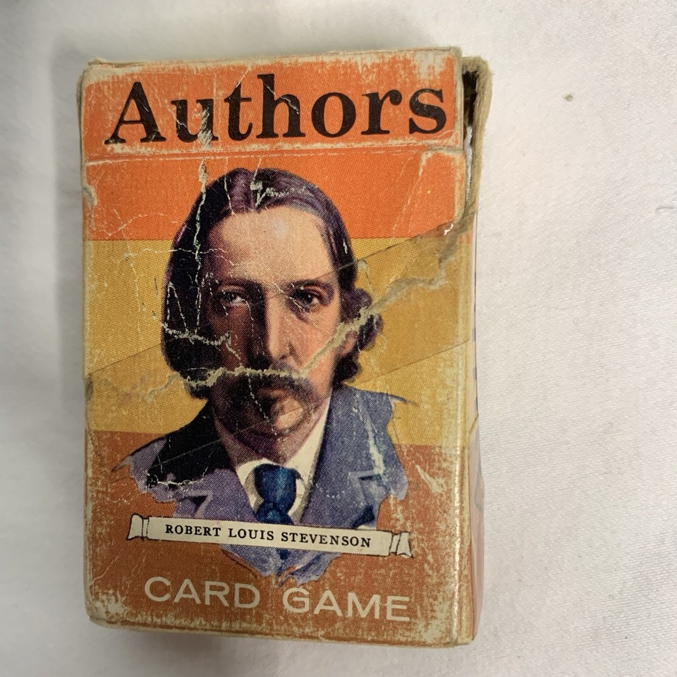 Whitman Authors Card Game 1950s Vintage 44 Cards and Rule Card in Box ...