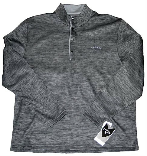 Callaway Opti-Therm 1/4 Button Down Long Sleeve Pullover Large Cavair ...