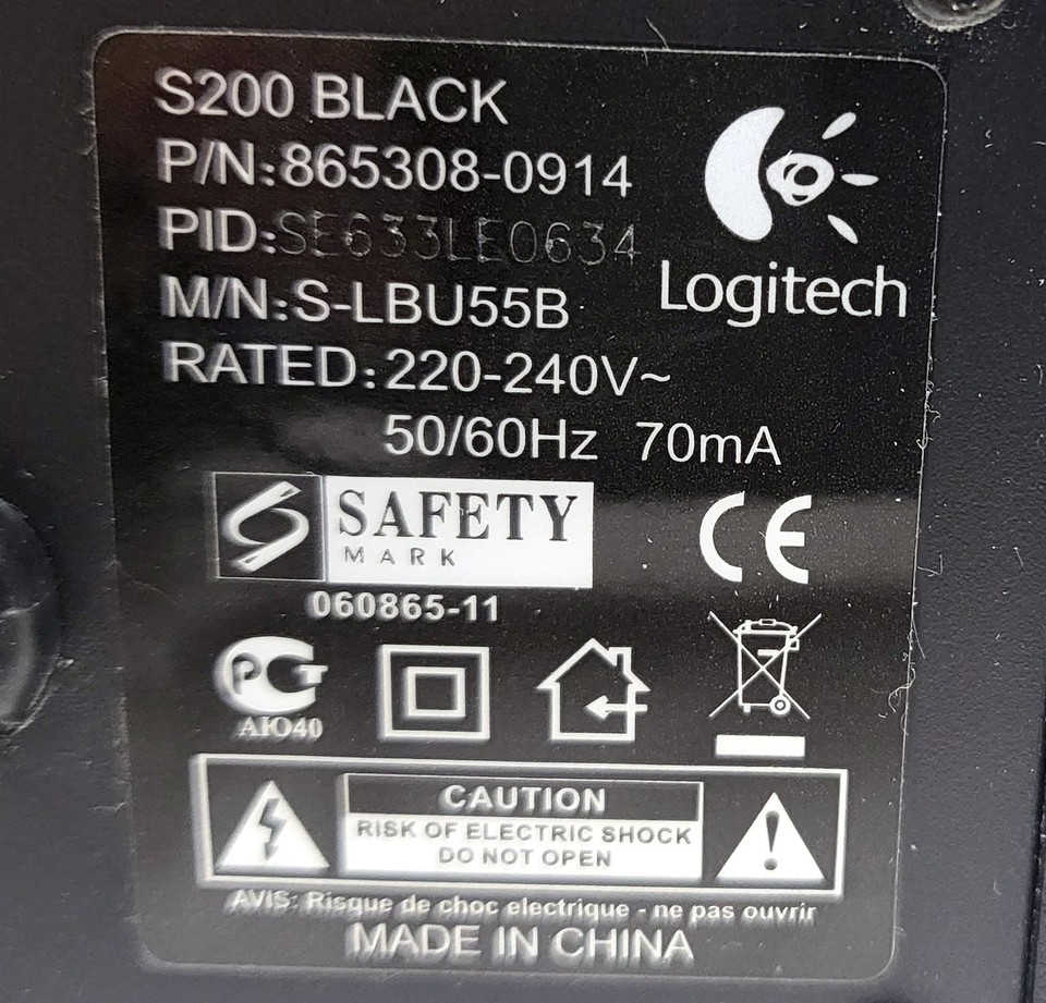 Logitech S200 2.1 PC Système – 30W Caisson + Satellites – 220V – | eBay