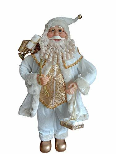 90cms Tall Father Christmas Figure With a Sack of Presents - White ...
