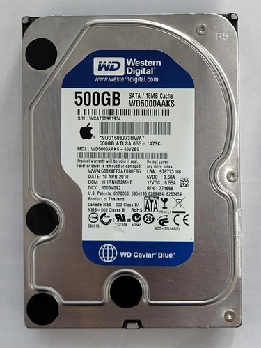 WD5000AAKS-40V2B0, DCM: HHRNHT2MHB, Western Digital 500Gb 3.5" Sata HDD ...