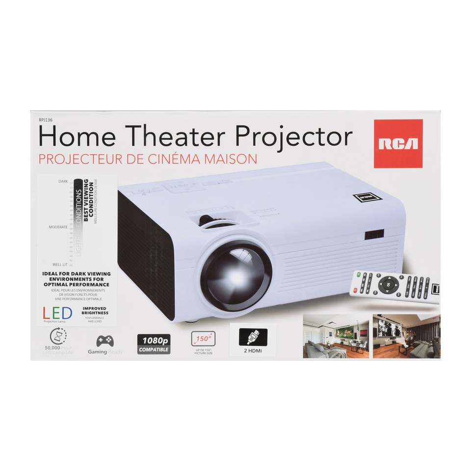 RCA Home Theater Projector 1080P Up to 150" image, HDMI, USB, RPJ136 | eBay