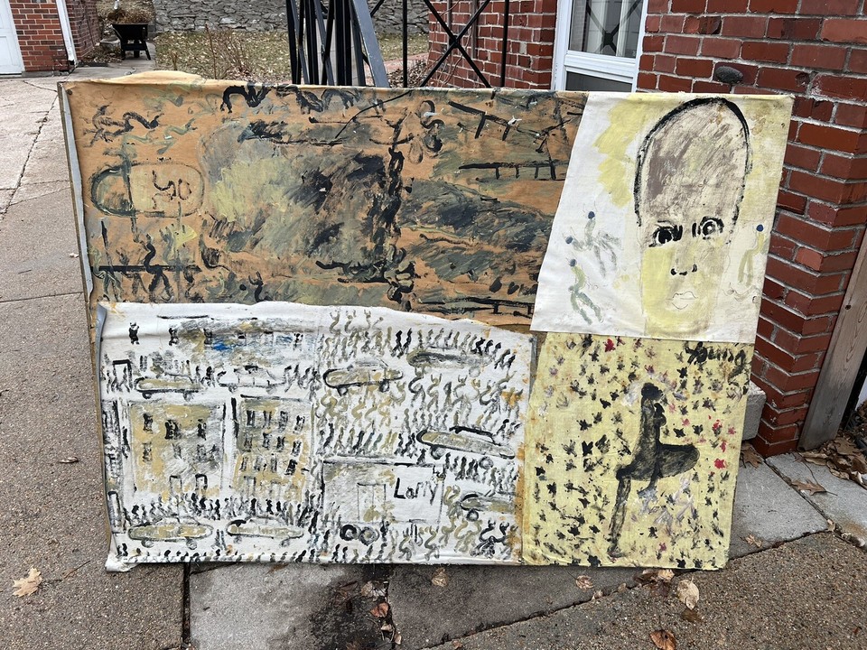 Purvis Young Large Original Painting Life In Overton Larry Clemons ...