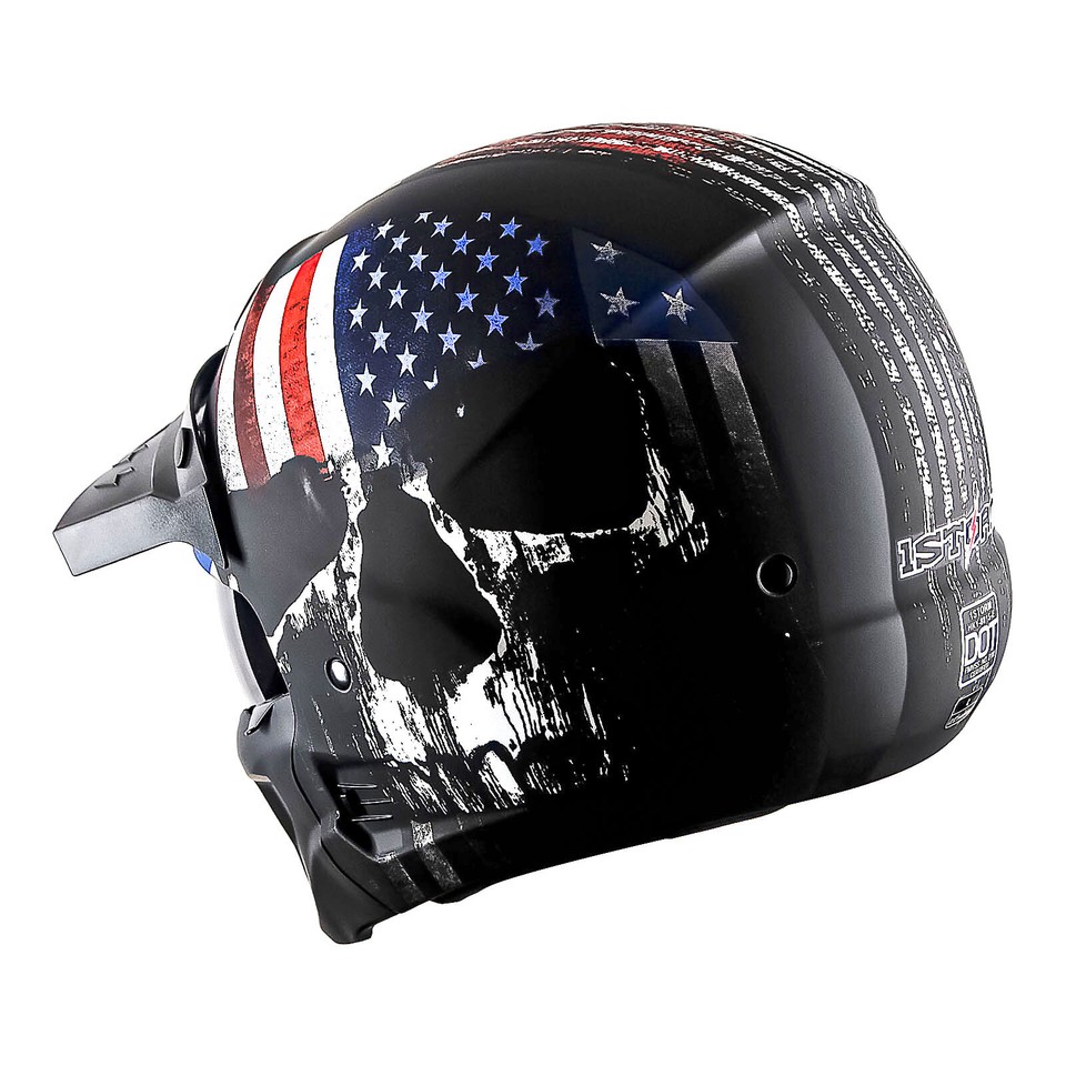 1Storm Motorcycle Full Face Helmet Open Face Helmet with Smoked Shield ...