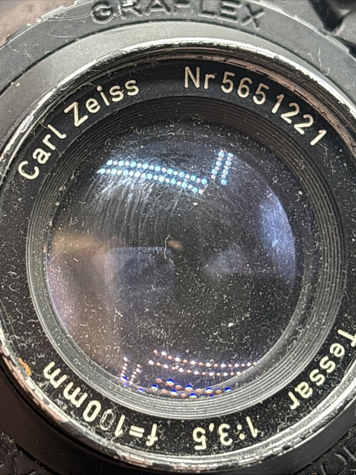Vintage Graflex XL Press Medium Format Camera W/ Carl Zeiss Tessar f/3. ...