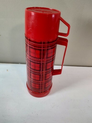 Aladdin Quart Thermos Red & Black Plaid Checkered complete plastic | eBay