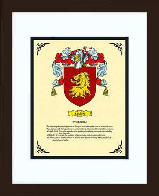 HERALDRY COAT OF ARMS ~ MARIN FAMILY CREST ~ FRAMED | eBay