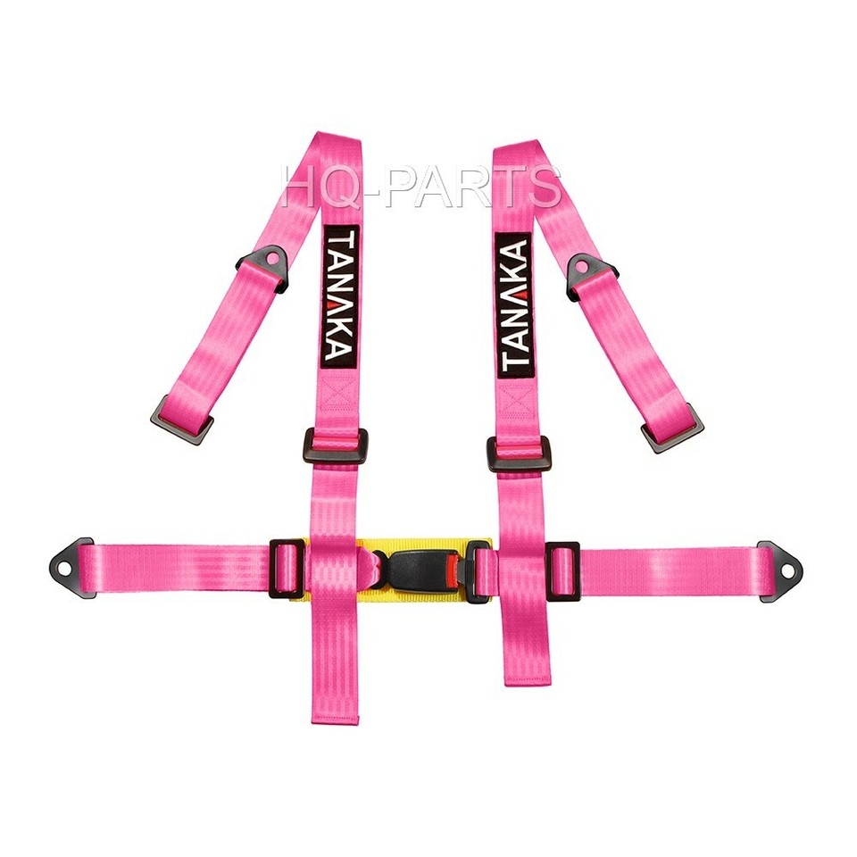 2 X TANAKA UNIVERSAL PINK 4 POINT BUCKLE RACING SEAT BELT HARNESS 2" | eBay
