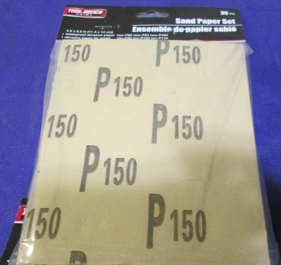 SANDPAPER - 24 PC PACK - 4 1/2" X 5 1/2" INDIVIDUAL ASSORTED SHEETS NIB ...