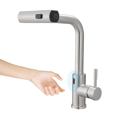 Touchless Kitchen Faucet Motion Sensor Hands Free Single Handle Kitchen ...