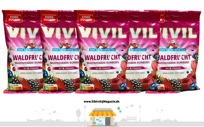 VIVIL "MULTIVITAMIN BONBONS" Waldfrucht mit 8 Vitaminen Zuckerfrei 5 x ...