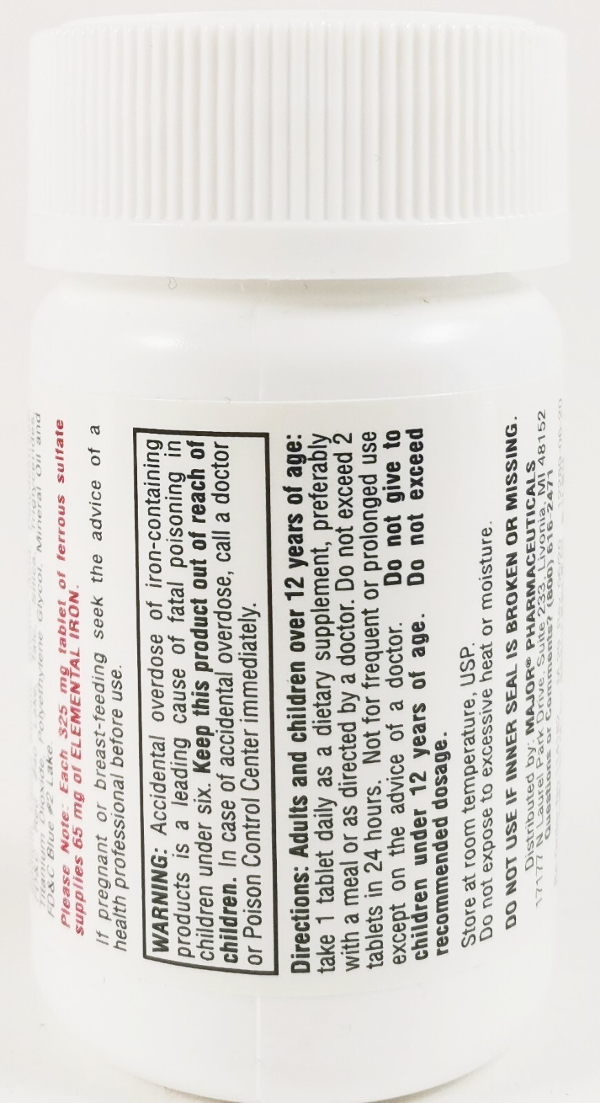 Major Ferrous Sulfate 325mg (Compare to FeroSul) Total 300tablets EXP ...