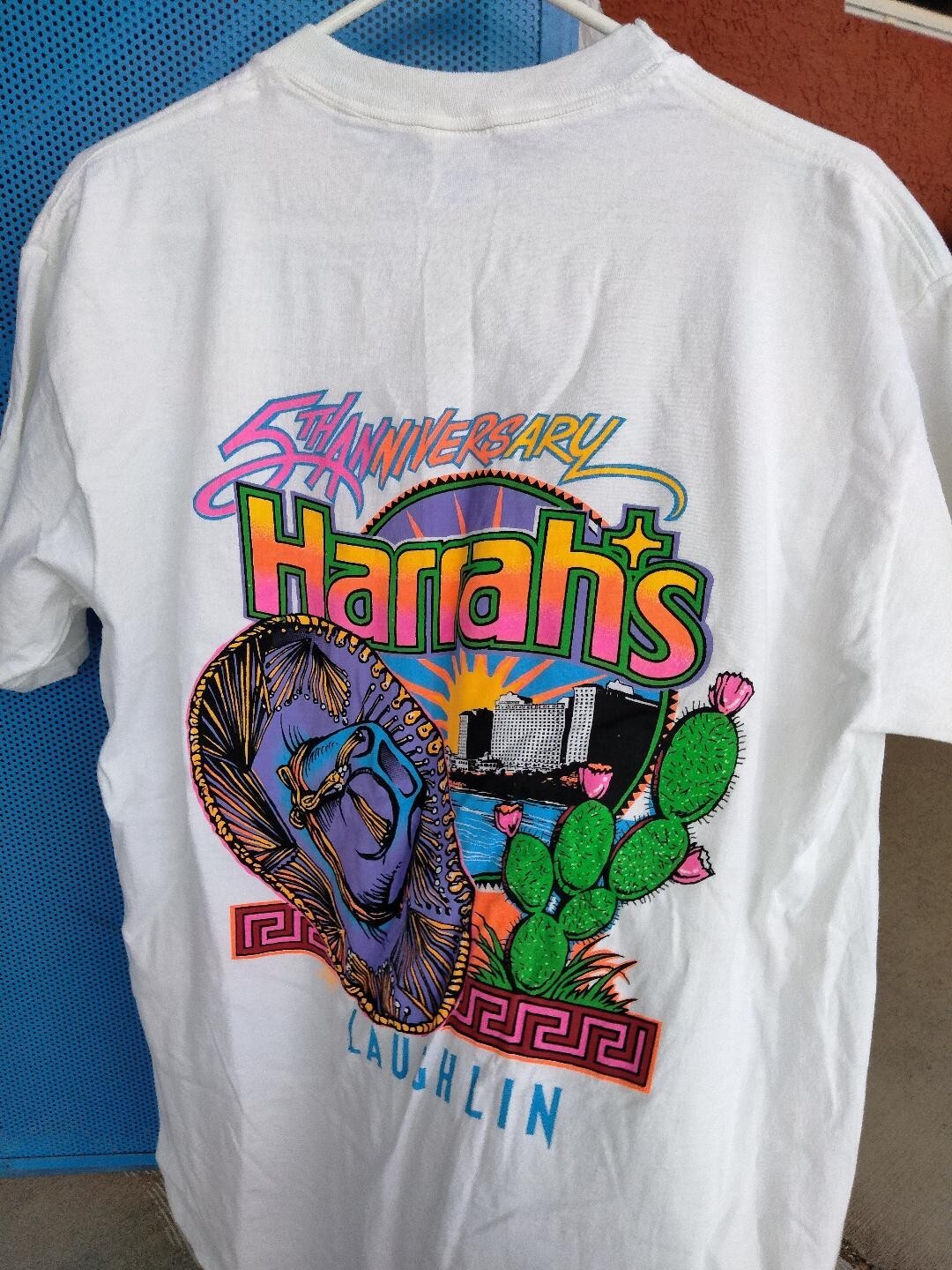 Harrahs Laughlin 5TH anniversary T shirt Vintage 1993 - Gem