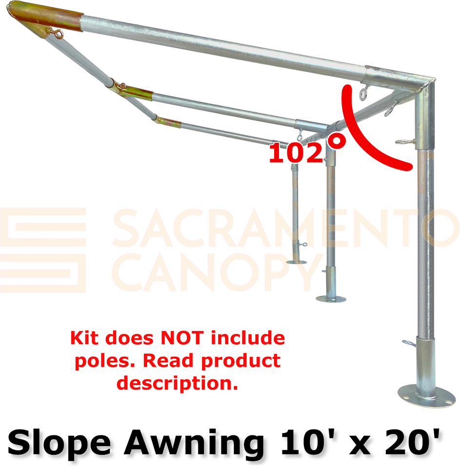 Low Slope, Lean-To Wall Mounted EMT Canopy Fittings Kits, DIY Carport ...