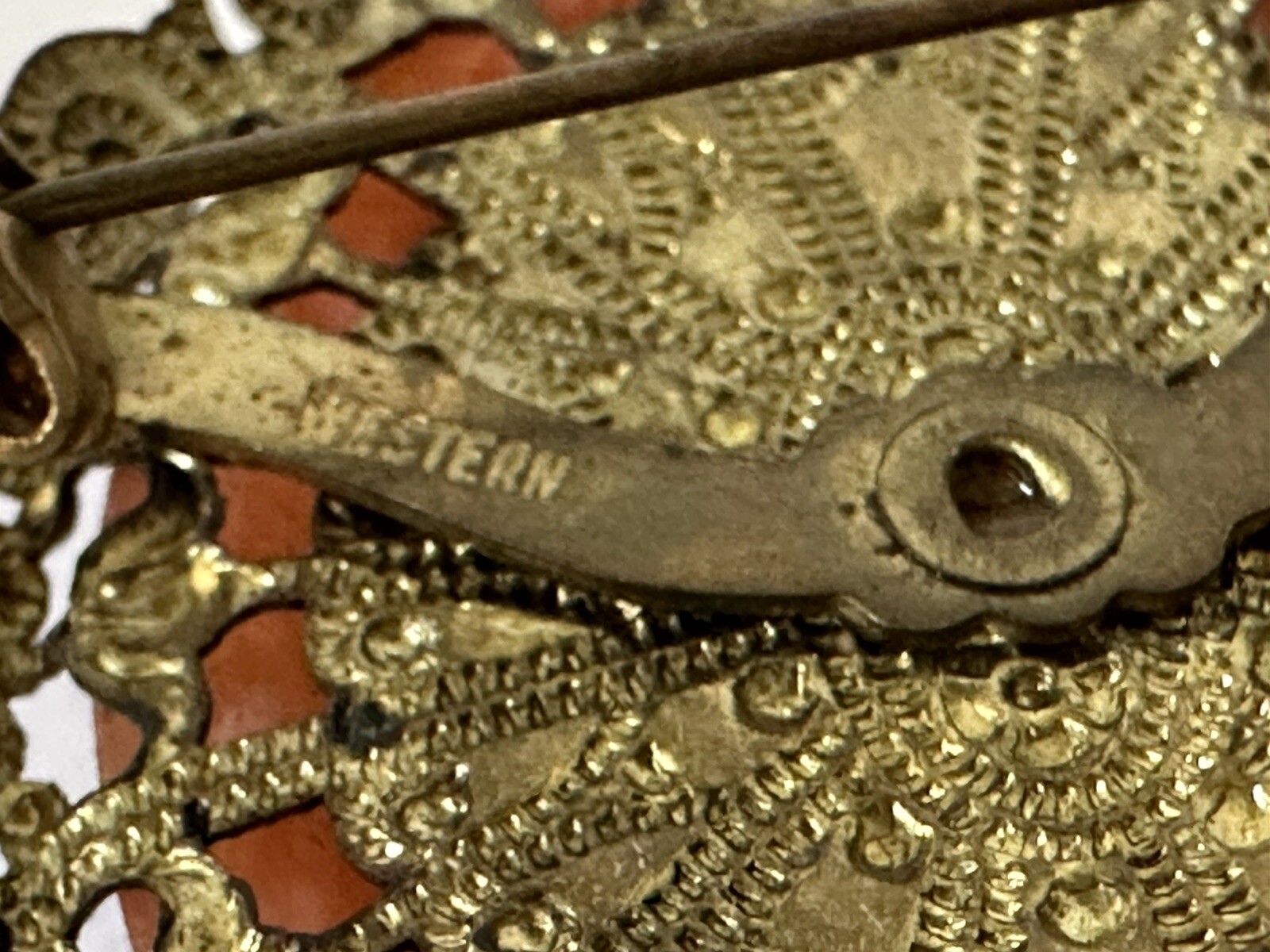 Vintage CAMEO Marked WESTERN GERMANY Large Pin Brooch… - Gem