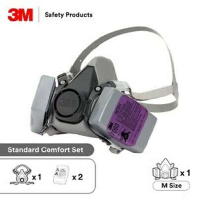 3M 6300 Half Face Respirator Facepiece Mask 2- 7093 P100 Particulate ...