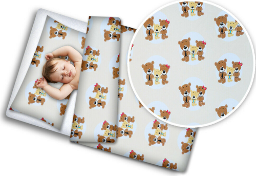 Baby 4pcs Bedding Set 150x120cm Pillow Duvet Fit Junior Bed Bear Family ...