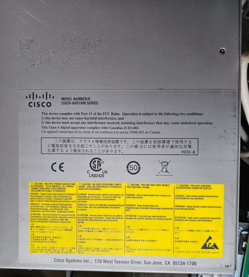 Cisco ASR 1002-X Router (ASR1002X-36G-K9) | eBay