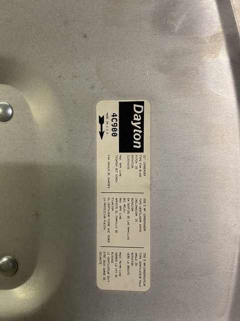 Dayton Electric Manufacturing Co. Revcor 4c900 Blade fan 22 In 3/4 Hp ...