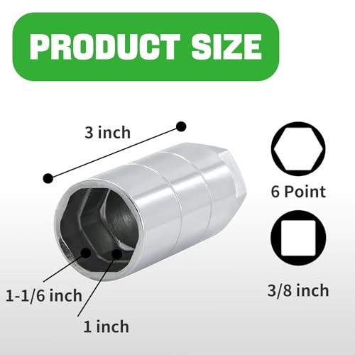 Oil Pressure Switch Socket, 3/8" Drive or 1-1/8" Hex Oil Pressure 1 PC ...