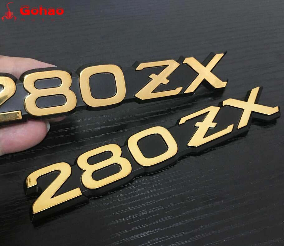 OEM Gold Datsun 280 280ZX Fender Side Emblem Symbol Logo Badges Pair L ...