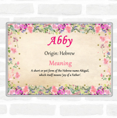 Abby Name Meaning Jumbo Fridge Magnet Floral | eBay UK