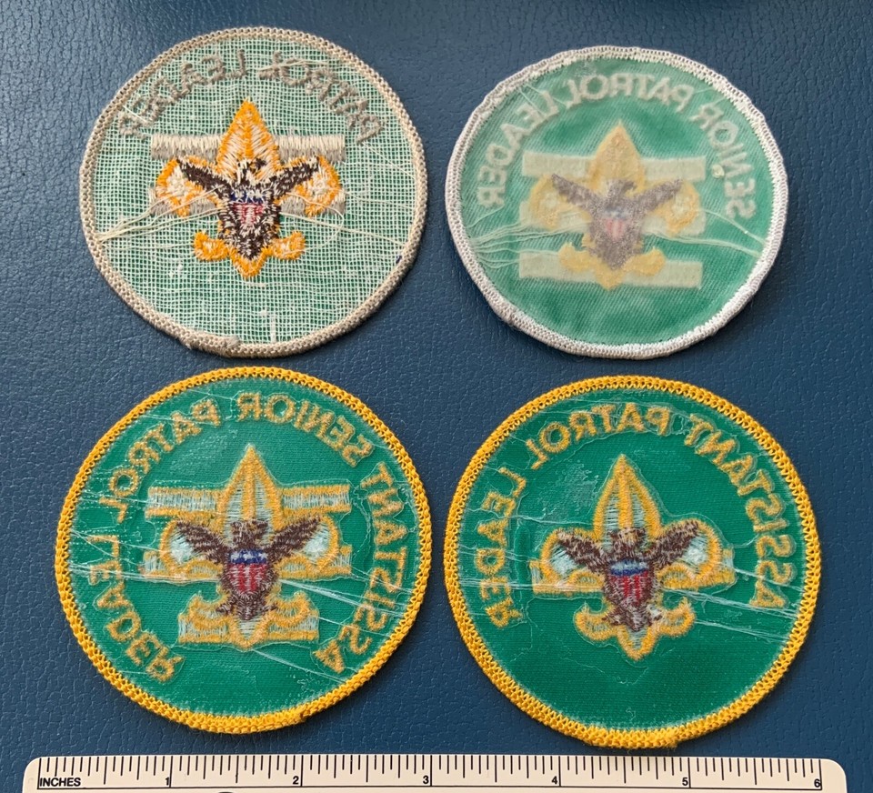 4 Vintage PATROL LEADER Boy Scout Position PATCHES BSA Uniform Badge ...