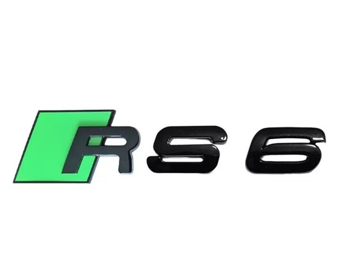 For Audi RS6 Car Rear Emblem Boot Trunk Badge Sticker Decal Logo Green ...