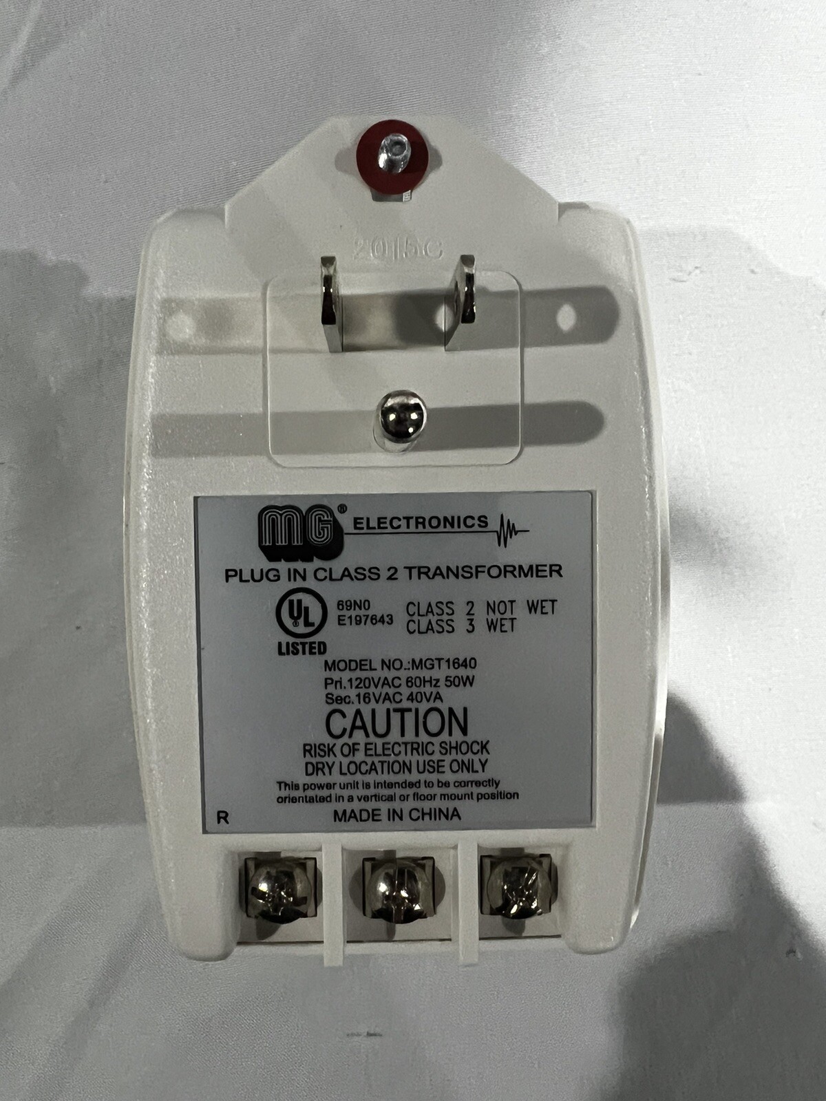 MG Electronics MGT1640 16.5VAC 40VA Plug In Class 2 Transformer LOT OF 3 | eBay