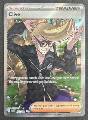 Clive 227/091 Paldean Fates Full Art Trainer Pokemon TCG Card NM | eBay ...