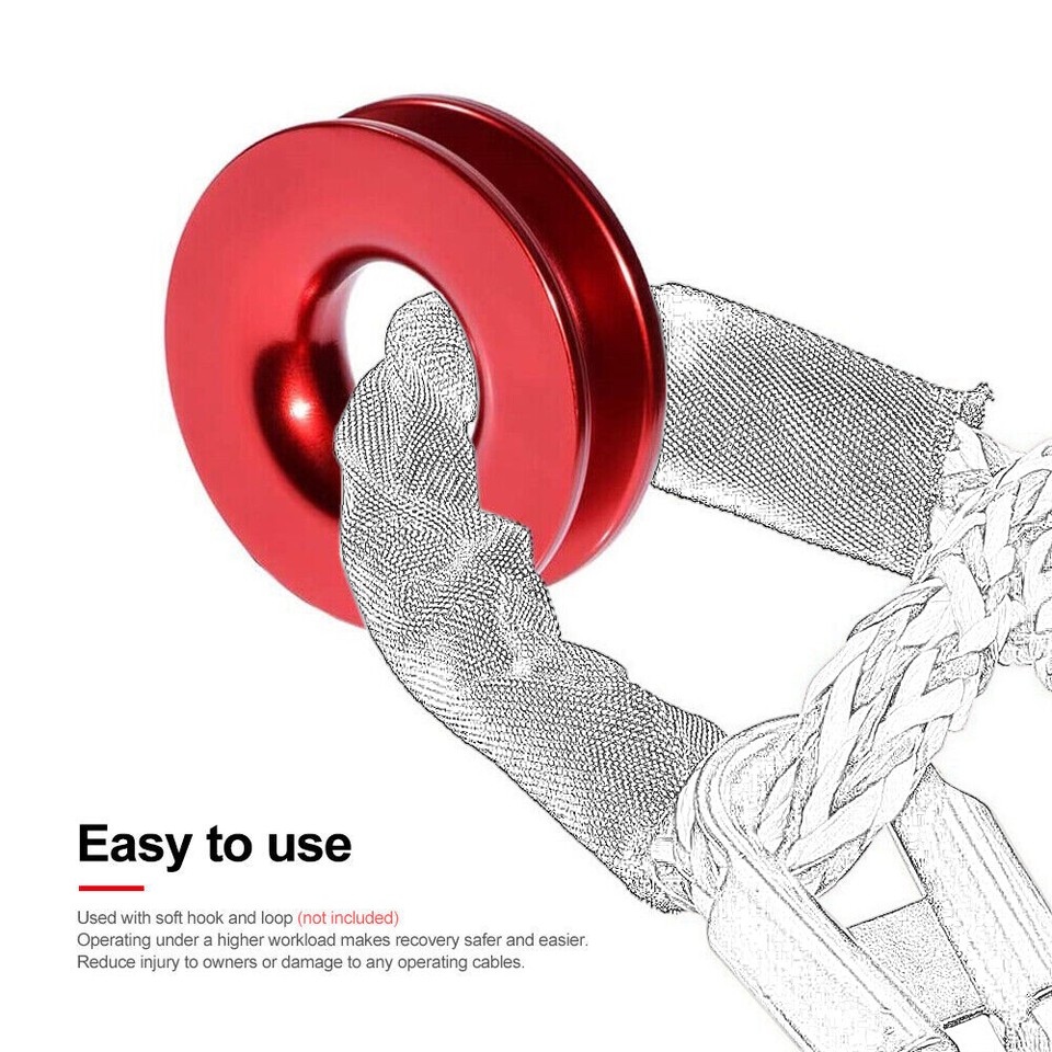 Heavy Duty Recovery Ring Snatch Block Pulley Soft Shackle Tow Winch ...