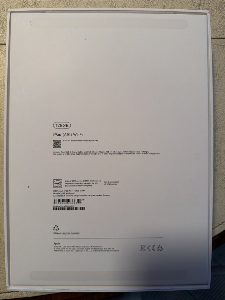 Apple iPad Box For 10th Generation 128GB Wifi EMPTY BOX ONLY | eBay
