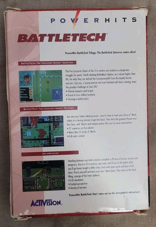 PowerHits: BattleTech (PC, 1994) CD-ROM - Big Box - Game - 2 Books and ...