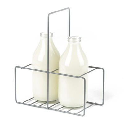 2 Milk Bottle Holder Tidy Crate Rack Carry Carrier Doorstep Store Jug ...