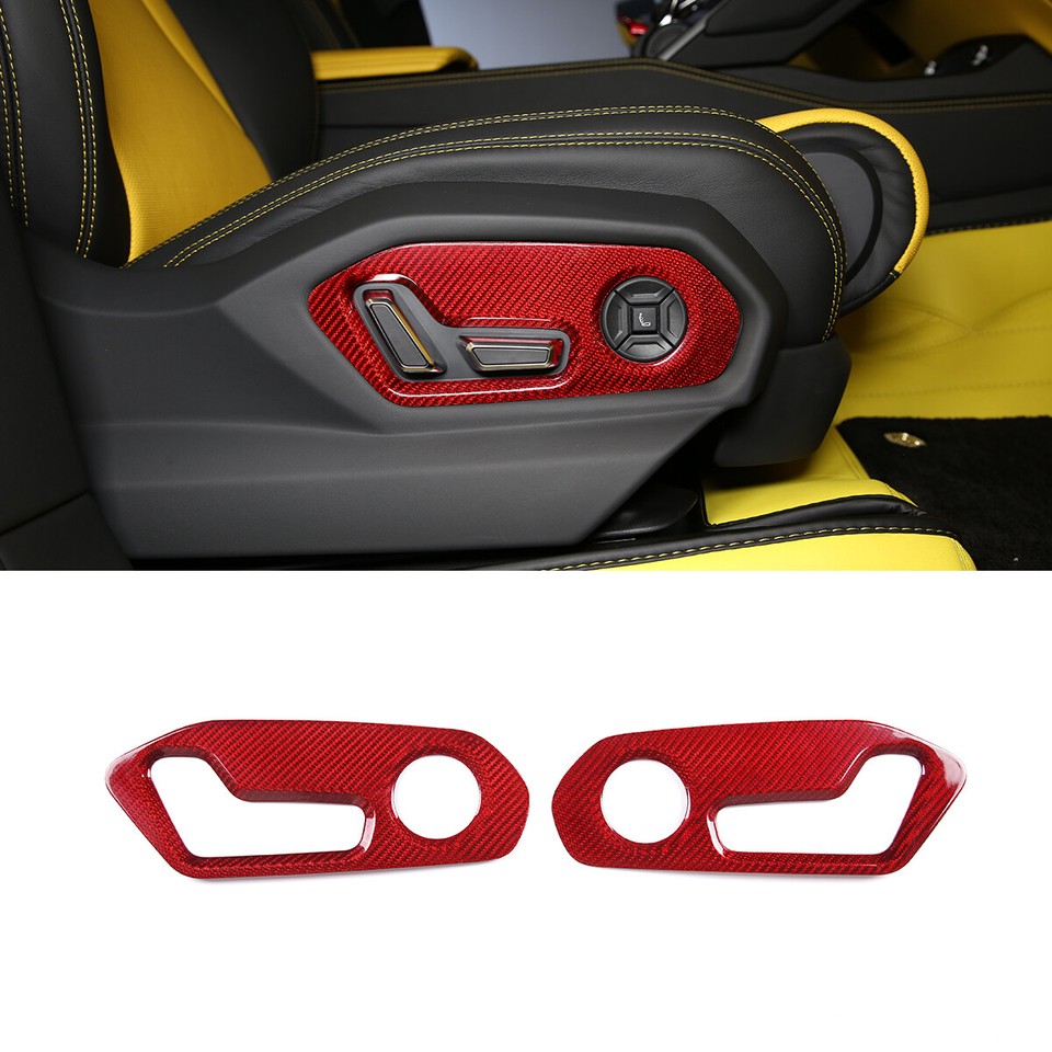 Red Carbon Seat adjustment button panel Cover trim For Lambor*ghini ...